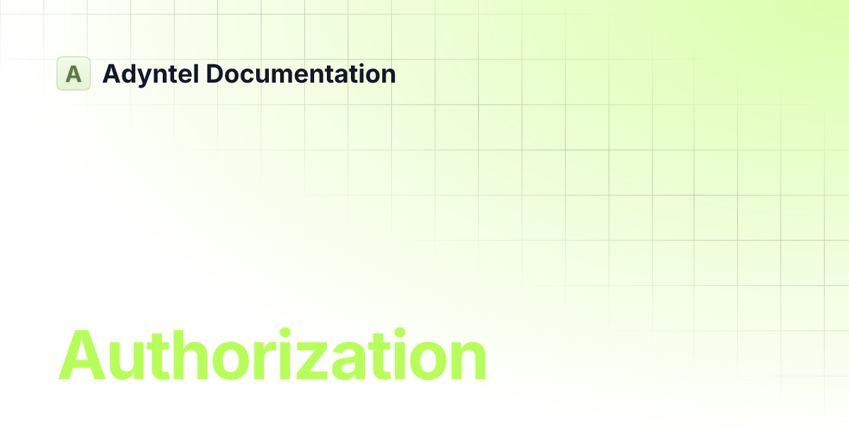Authorization | Adyntel Documentation
